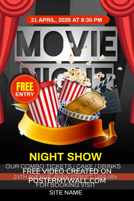 Movie Night Video Ads Template | PosterMyWall