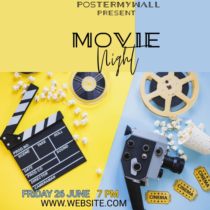 Movie night video teamplet Template | PosterMyWall