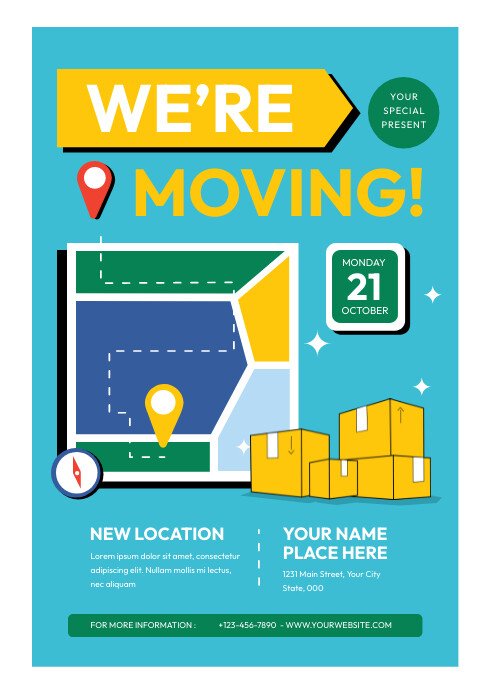 Moving Announcement Flyer Template | PosterMyWall