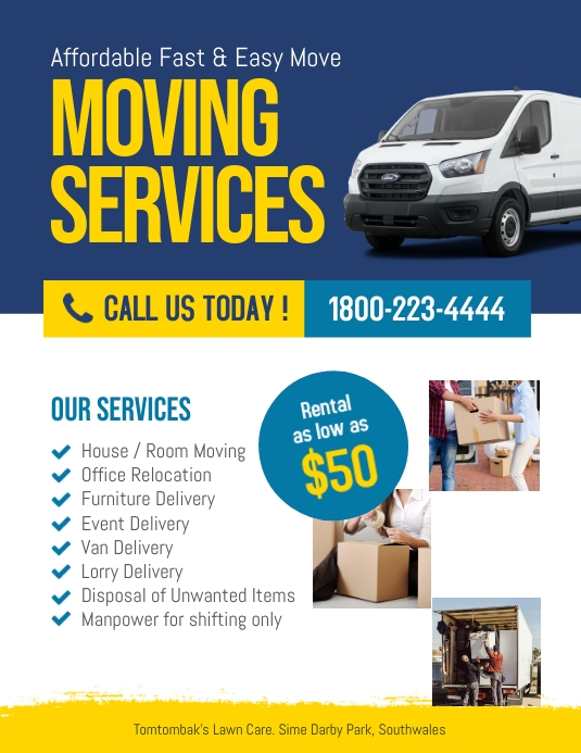 Folleto de Plantilla de Volante de Servicios de Mudanza de | PosterMyWall