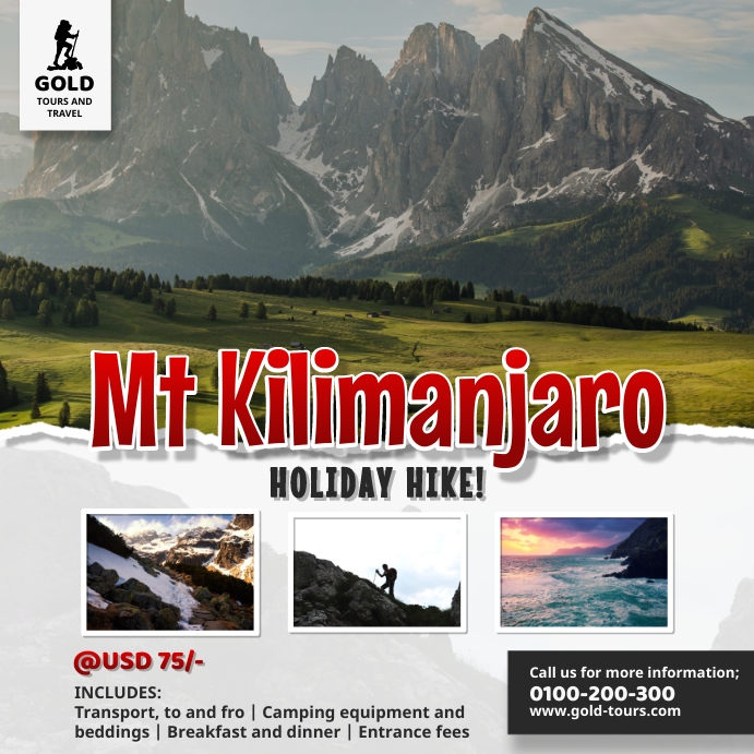 Mt Kilimanjaro Hike Template | PosterMyWall
