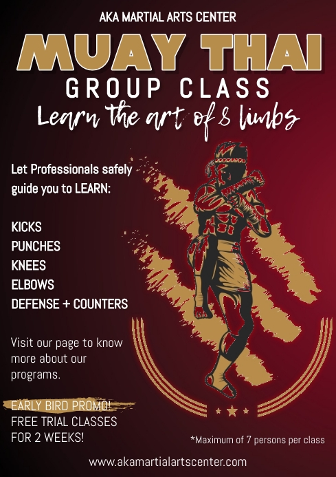 Copia de Muay Thai Classes Poster Flyer | PosterMyWall