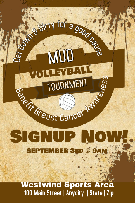 mud Volleyball Fundraiser Template | PosterMyWall