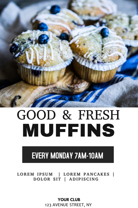 Muffins menu flyer template | PosterMyWall
