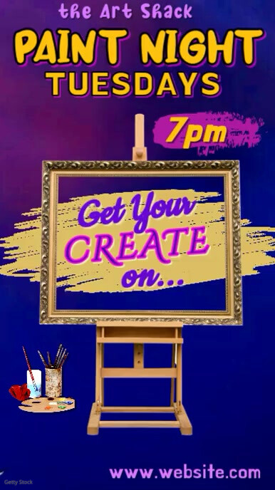 Plantilla de Multi Color Maximalist Paint Night IG Reel | PosterMyWall