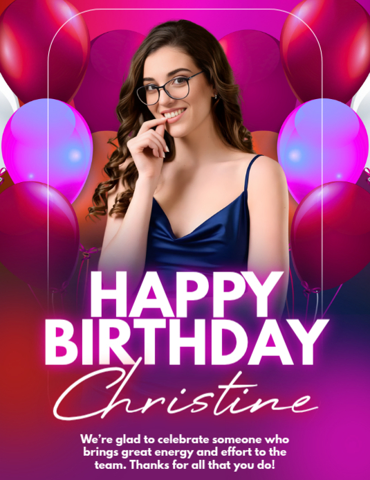 Plantilla de Multi-Gradient Happy Birthday Team Poster | Birthday Wish ...