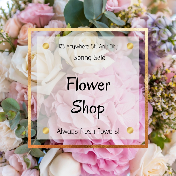 Multicolor Full Photo Flower Shop Instagram p Template | PosterMyWall