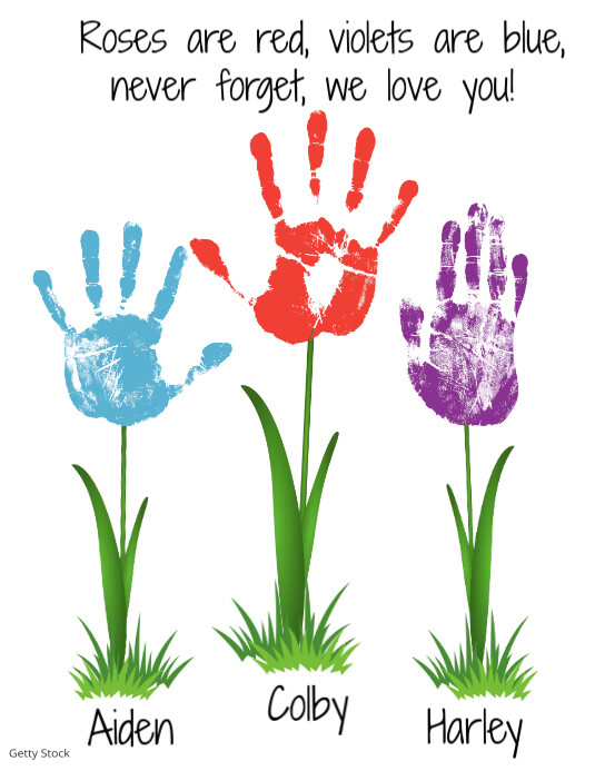 Multicolor Printable Kids Craft Handprint Paint Gift Flyer (us Letter ...