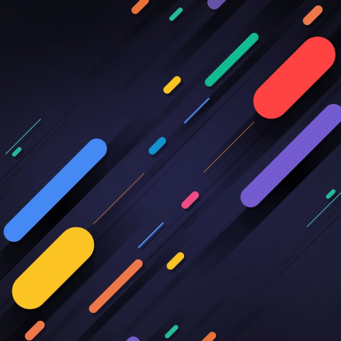 Multicolor shapes black background design Template | PosterMyWall