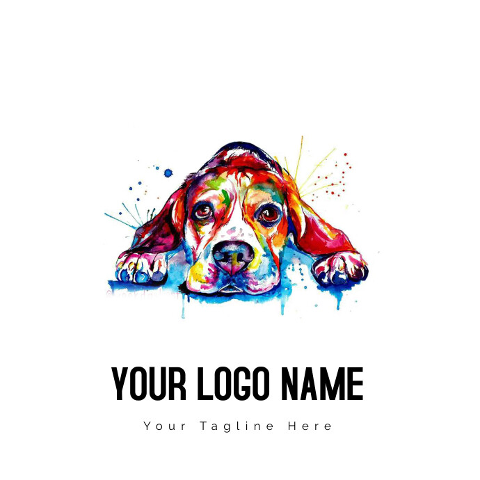Multicolored Dog Painting Logo Template | PosterMyWall