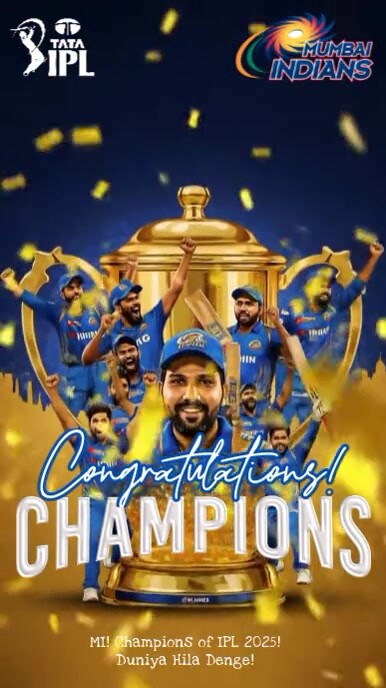 Mumbai Indians Wins IPL 2025 Template | PosterMyWall