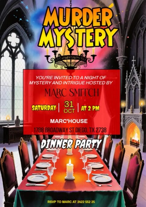 Murder Mystery Dinner Template | PosterMyWall