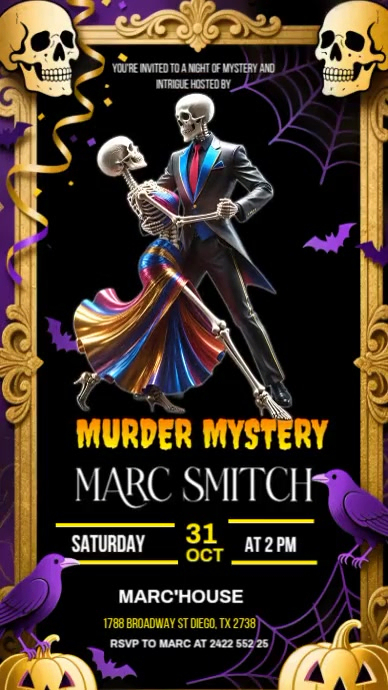 Murder mystery Party Template | PosterMyWall