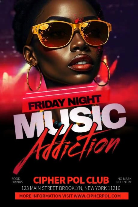 Music Addiction Party Video Template | PosterMyWall