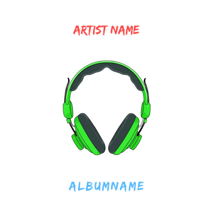 Music Album Cover Template cute illustration on white background ...