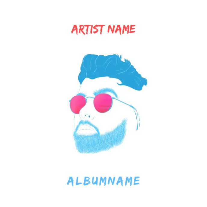 Music Album Cover Template cute guy illustration on white background ...