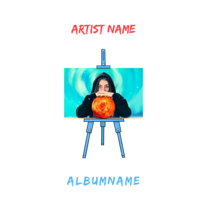Music Album Cover Template cute illustration on white background ...