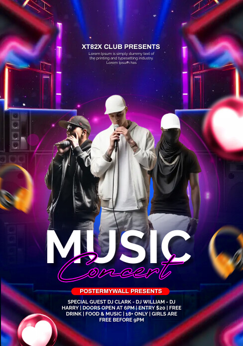 music band flyer Template | PosterMyWall