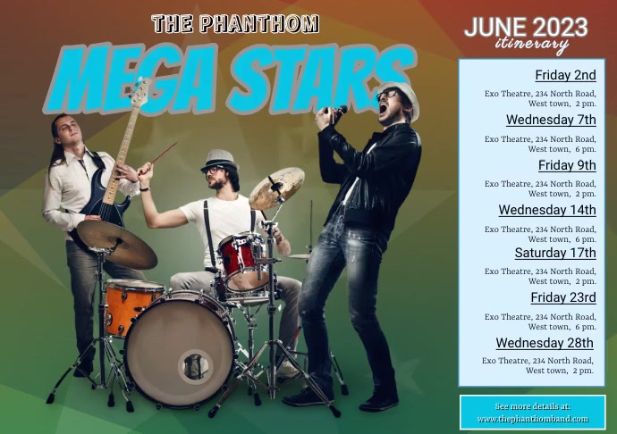 music band itinerary Template | PosterMyWall