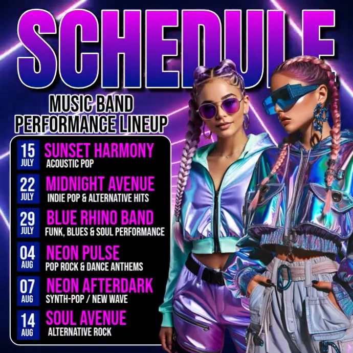 Music Band Schedule Template | PosterMyWall