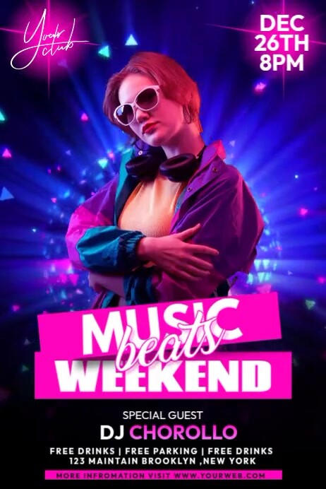 Music Beat Weekend Template | PosterMyWall