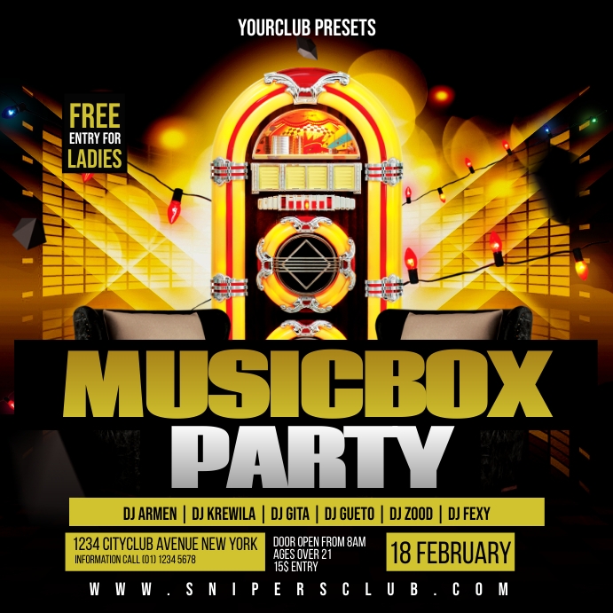 Plantilla de Music Box Party | PosterMyWall