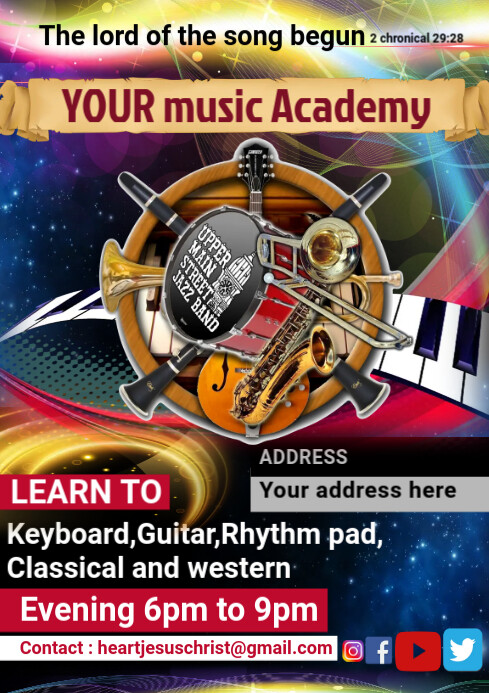 Copy of Music classes,learnmusic,music academy, | PosterMyWall