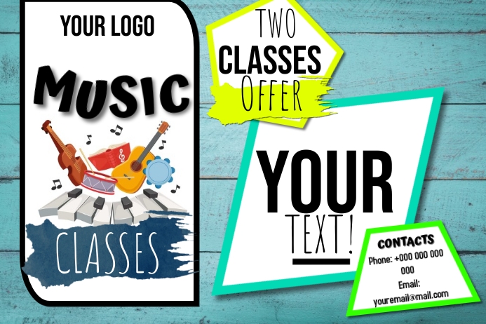 MUSIC CLASSES SCHOOL Template | PosterMyWall