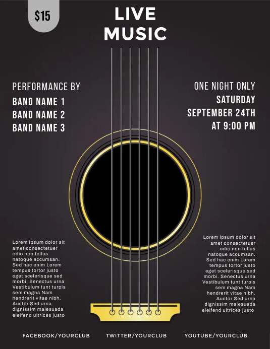 Plantilla de Music classic guitar flyer 13 | PosterMyWall
