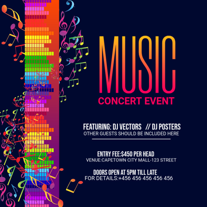 music concert event flyer template | PosterMyWall