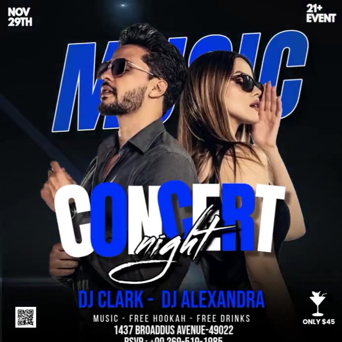 Music Concert Night Party Template | PosterMyWall