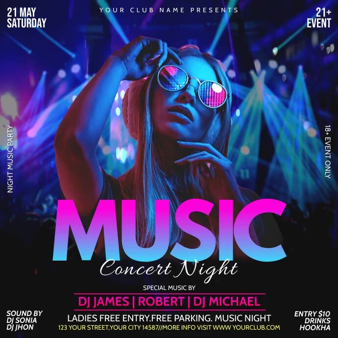 Copy of music concert night video ads flyer | PosterMyWall