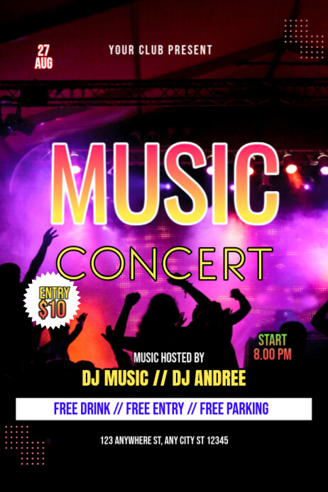 Music concert poster Template | PosterMyWall