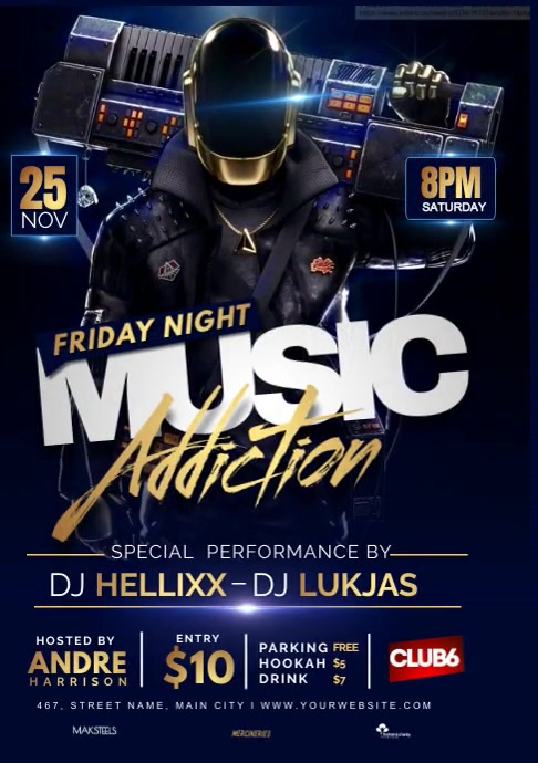 music dj night party Template | PosterMyWall