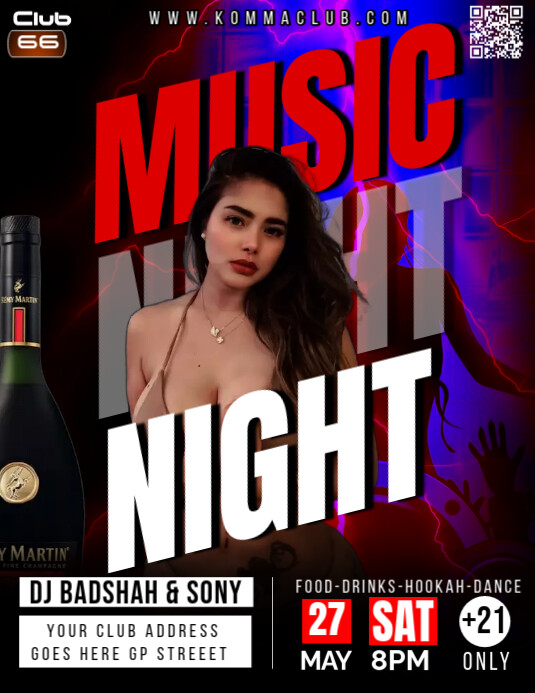 music dj night party music night Template | PosterMyWall