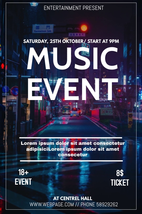 Music event flyer template | PosterMyWall