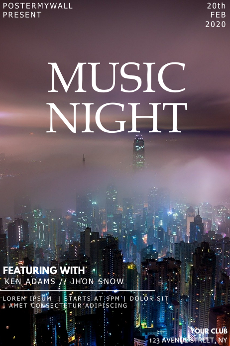 Music event flyer template | PosterMyWall