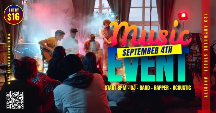 Plantilla de Music Event Gambar Bersama Facebook | PosterMyWall