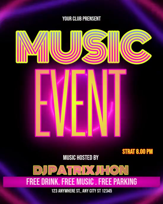 Music event instagram portrait Template | PosterMyWall