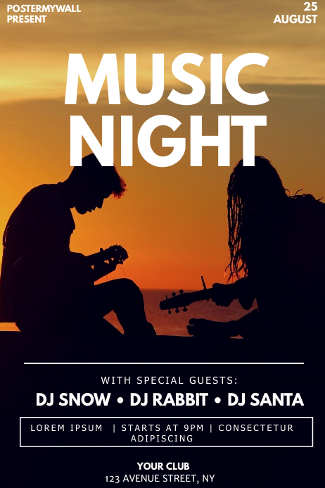 Copy of Music event party flyer template | PosterMyWall