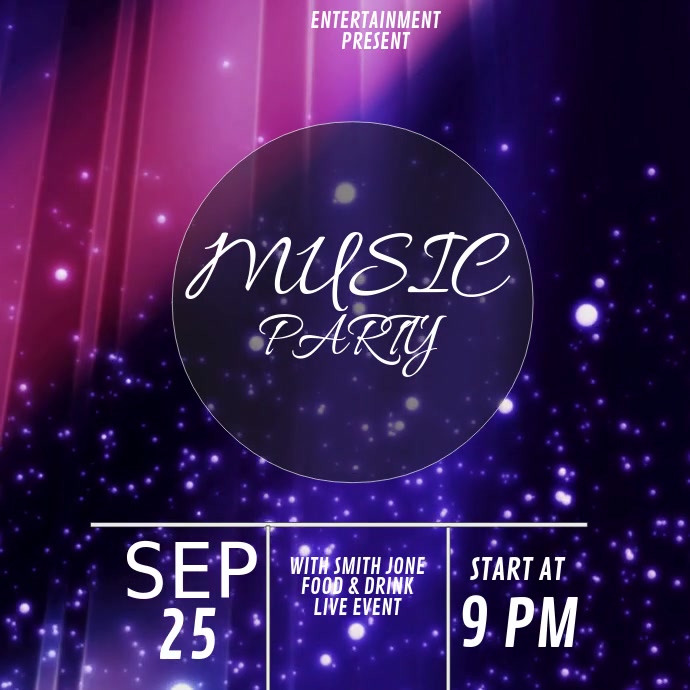 Music event party video flyer template | PosterMyWall
