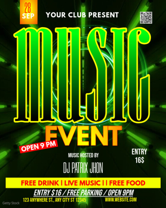 Music event post Template | PosterMyWall