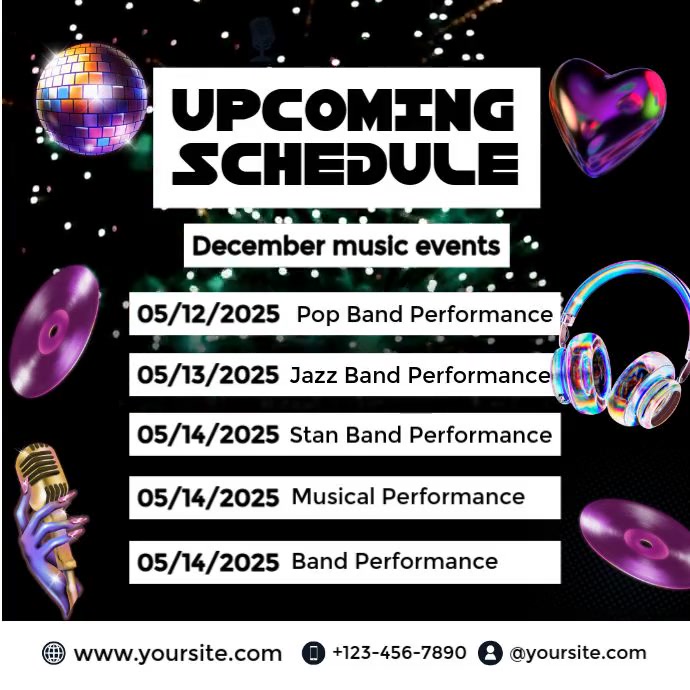 Copy of Music Event Schedules | PosterMyWall