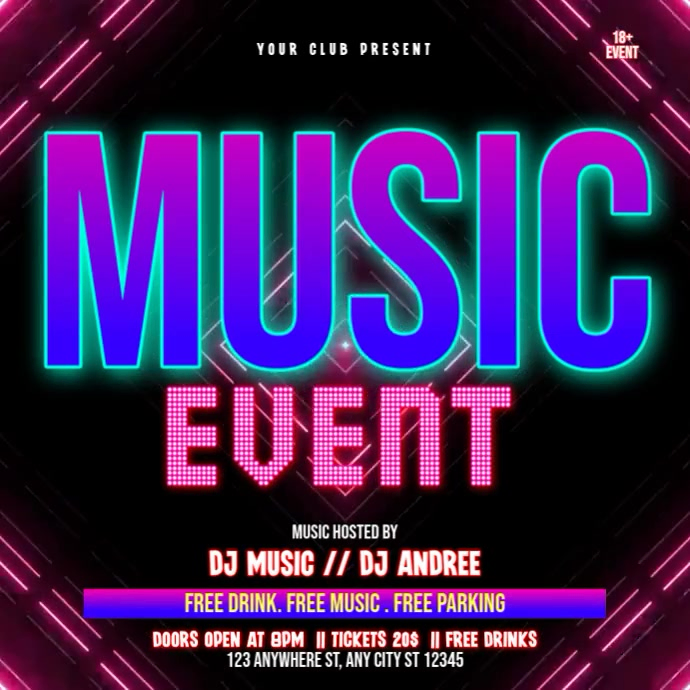 Music event video Template | PosterMyWall