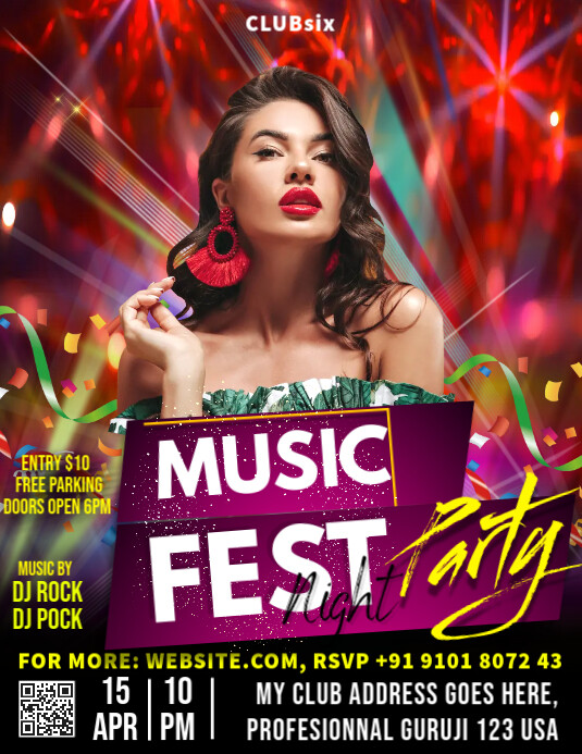 music fest party event flyer template | PosterMyWall