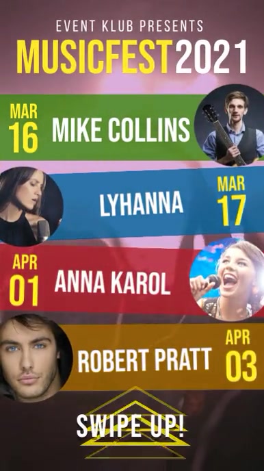 Music Festival Band Event Schedule Story Template | PosterMyWall