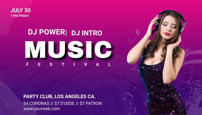 Music Festival blog header post Template | PosterMyWall