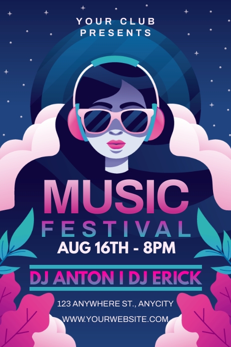 Music festival Template | PosterMyWall