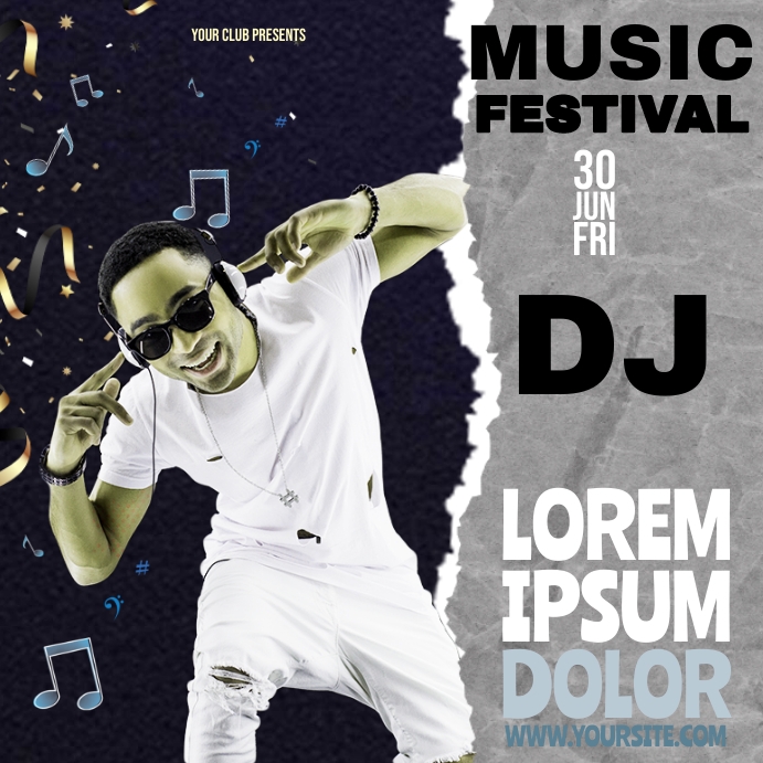 music festival dj ad design Template | PosterMyWall