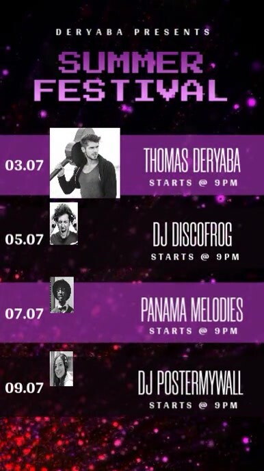 Music Festival Fest Band Event Story Schedule Template | PosterMyWall